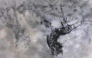 TREE DRAWING, #19 / 26" x 39" / charcoal, pencil, enamel/paper - Eric ...