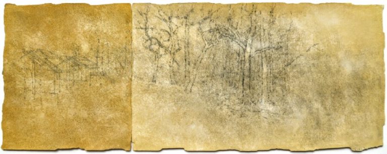 Structures #14 / 14" x 36" / graphite, charcoal, enamel on paper - Eric ...